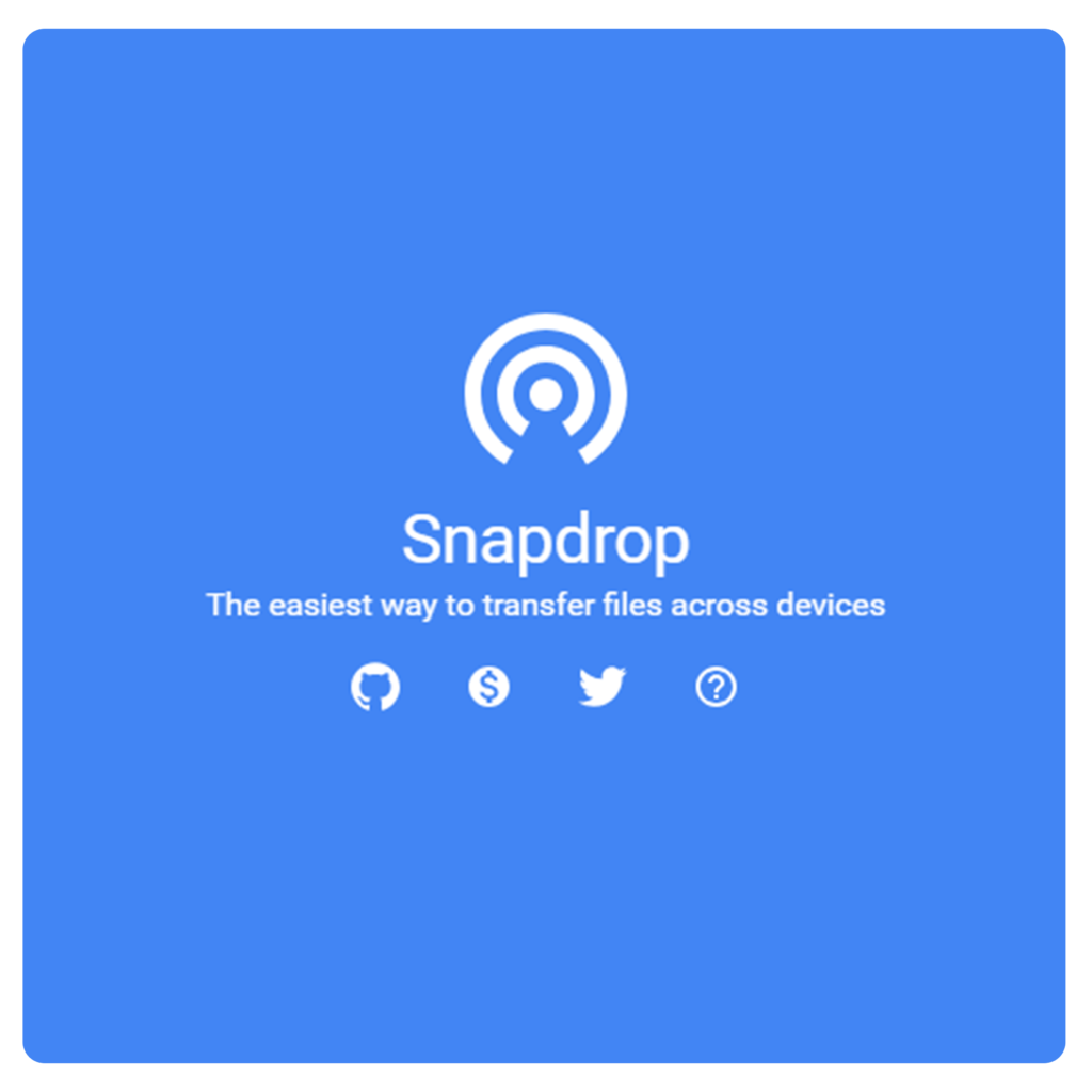 Snapdrop transferências de arquivos localmente. - Ferramentas web facil